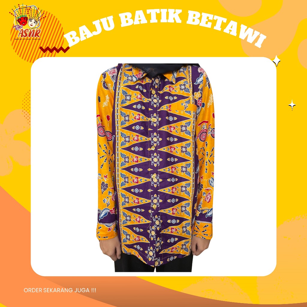 Jual BAJU BATIK BETAWI DEWASA MOTIF GIGI BALANG DAN ONDEL_ONDEL ...