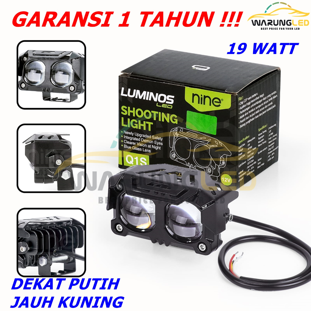 Jual LAMPU TEMBAK SOROT LASER MOTOR MOBIL 2 MATA PUTIH KUNING ORIGINAL ...
