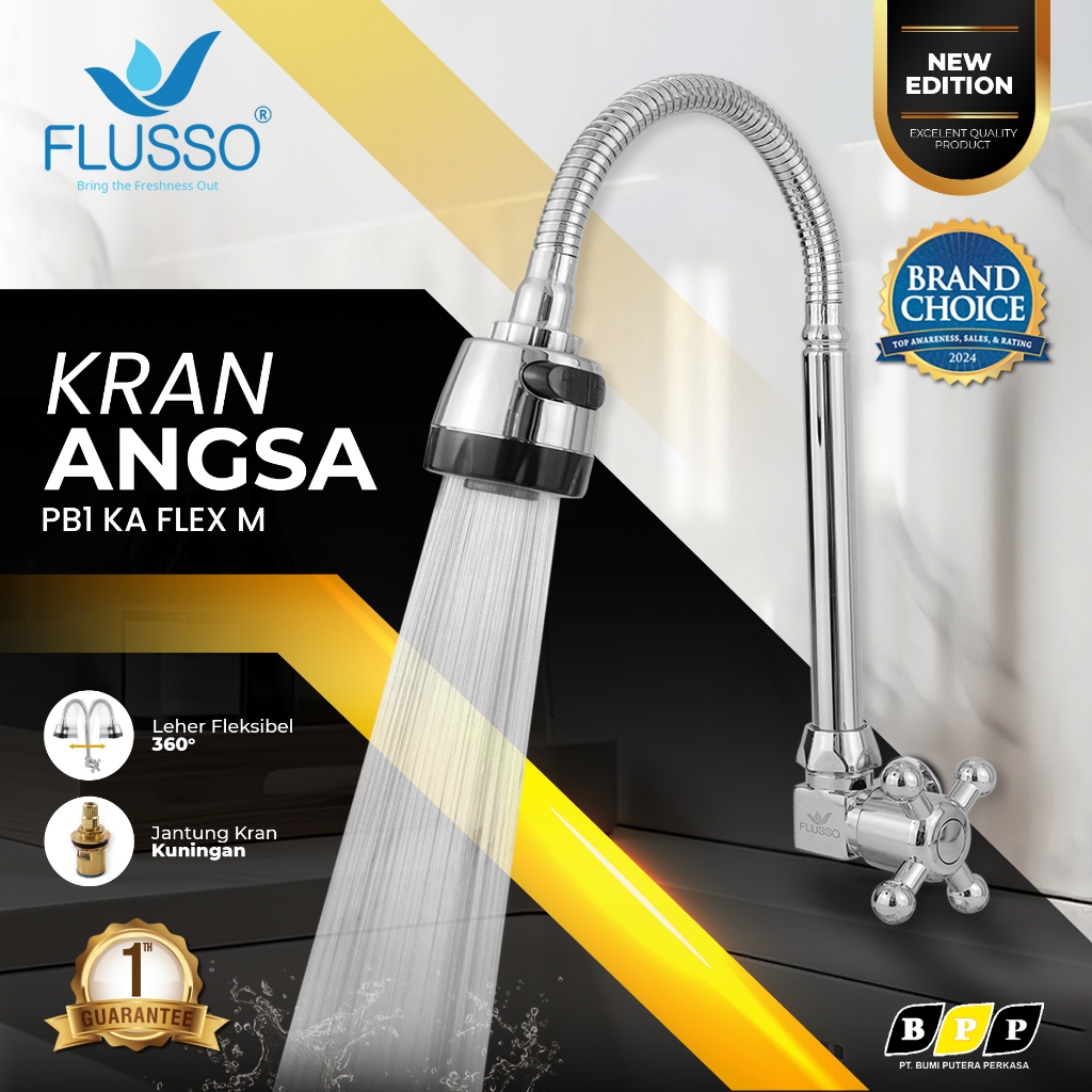 Jual Kran Angsa Flexible Flusso Jantung Kuningan Keran Sink Cuci Piring ...