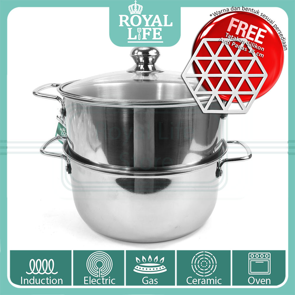 Jual Royal Life Stainless Panci Kukus Susun 2 / Steamer Susun 2 - [24 cm] | Shopee Indonesia