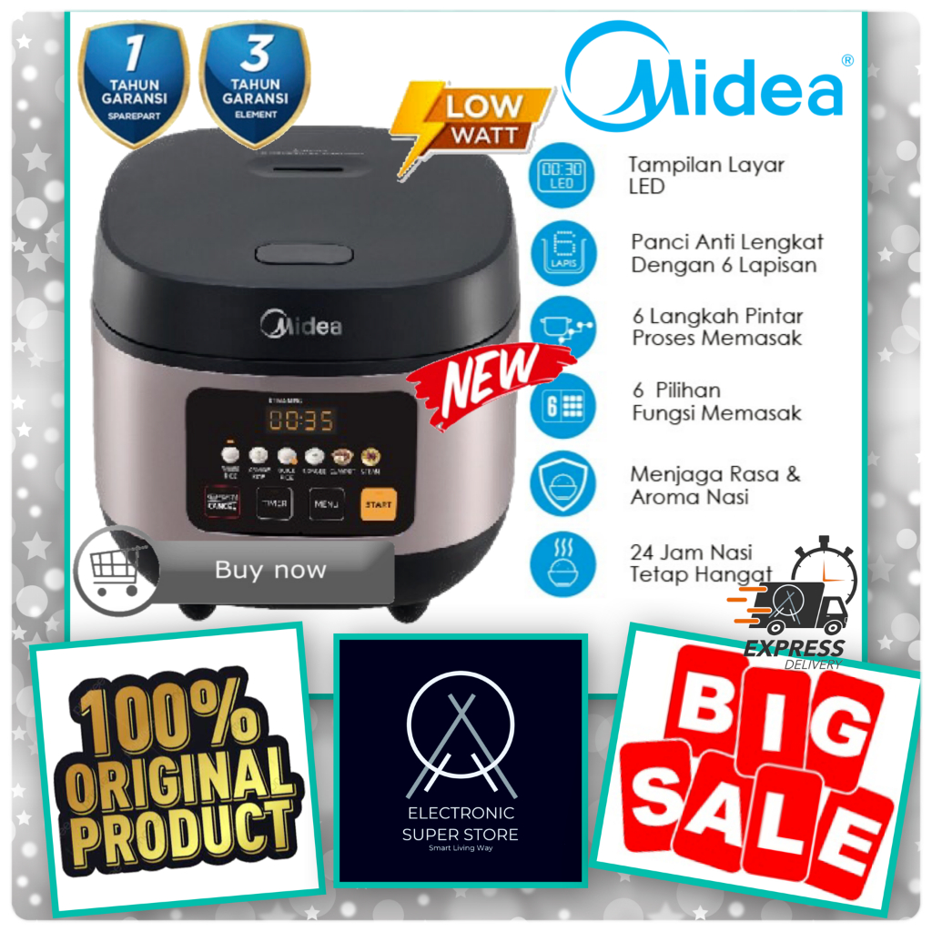 Jual RICE COOKER MIDEA MB-FS5020W MBFS5020W 5020W DIGITAL RICE COOKER ...
