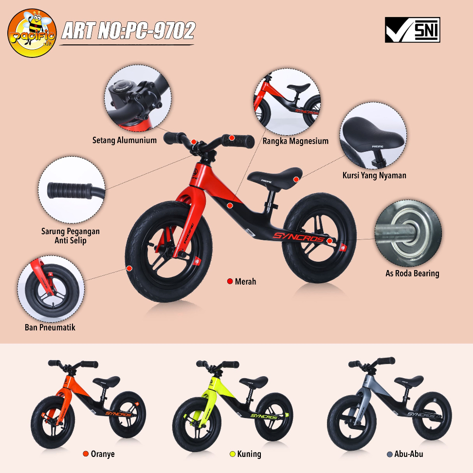 Jual (TERMURAH) Balance bike magnesium wimcycle gomy pacific 9701 9702 ...
