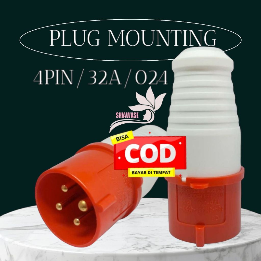 Jual Plug Mounting Male Steker 4P 32A 024 Waterproof Steker Plug Mounting | Shopee Indonesia