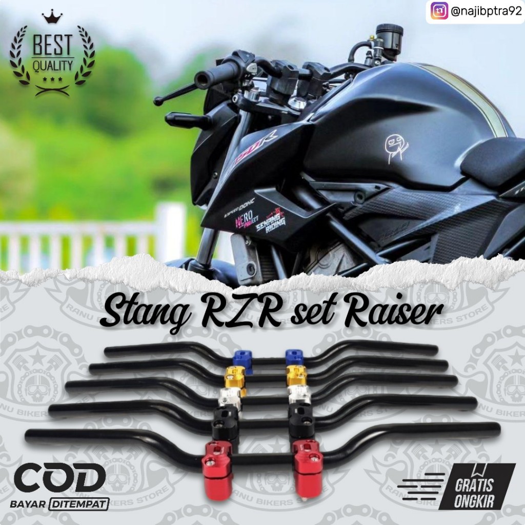 Jual GRATIS ONGKIR STANG RZR TEBAL 2MM SET RAISER RISER PNP CB150R W175 ...