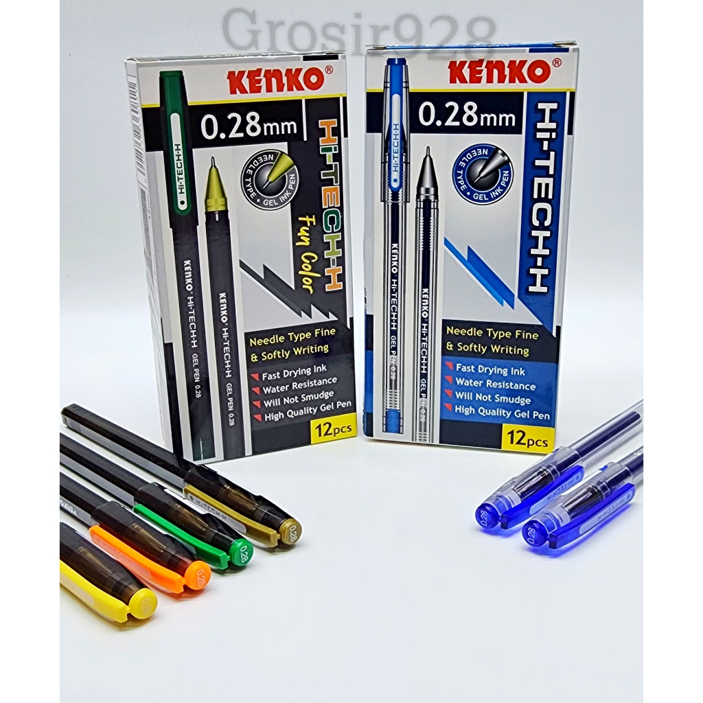 Jual (Per 12) Pen Gel Kenko Hi Tech / Hitech / Hi-Tech / Pulpen / Pena Gel / Needle Pen 0.28 mm ...