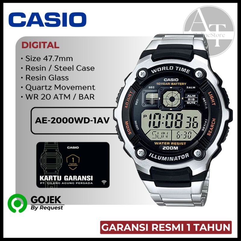 Jual Jam Tangan Pria Digital Casio AE-2000WD-1AV AE2000WD ORIGINAL Resmi | Shopee Indonesia