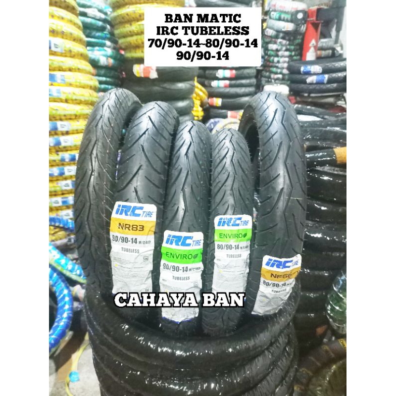 Jual ban metic tubeless irc enviro 70/90-14 ban 80/90-14 ban 90/90-14 ...