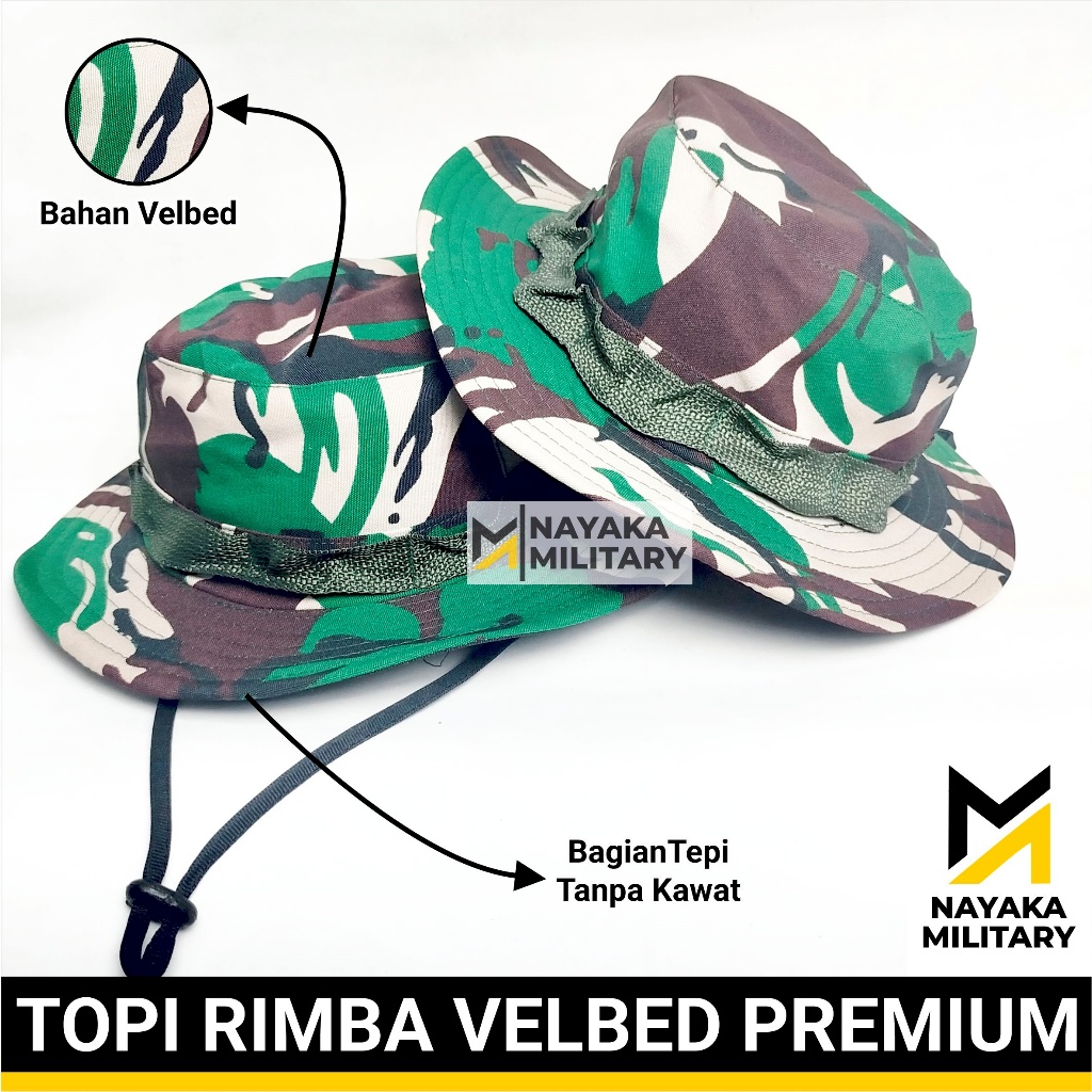 Jual Topi Rimba VELBED PREMIUM Loreng PDL Gunung Hiking Hutan Tactical ...