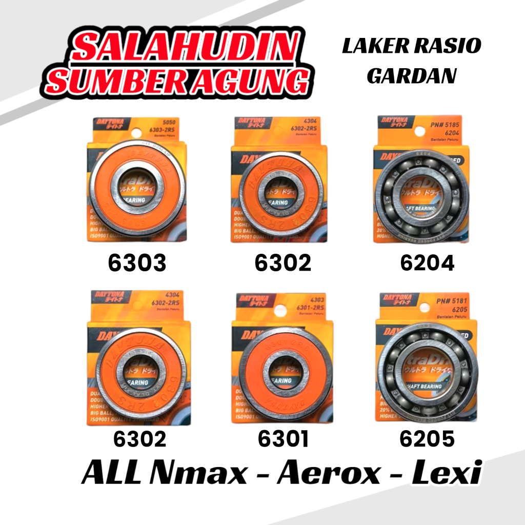 Jual Laher Bearing Rasio Gardan Gearbox Nmax Aerox Lexi Set 6 Pcs ...