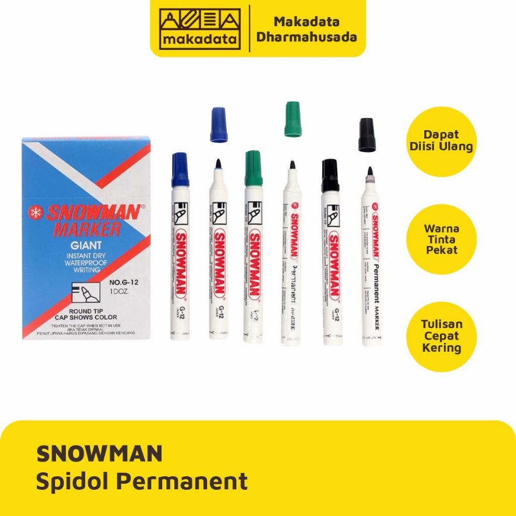 Jual SPIDOL PERMANENT MARKER SNOWMAN (1 PCS) | Shopee Indonesia