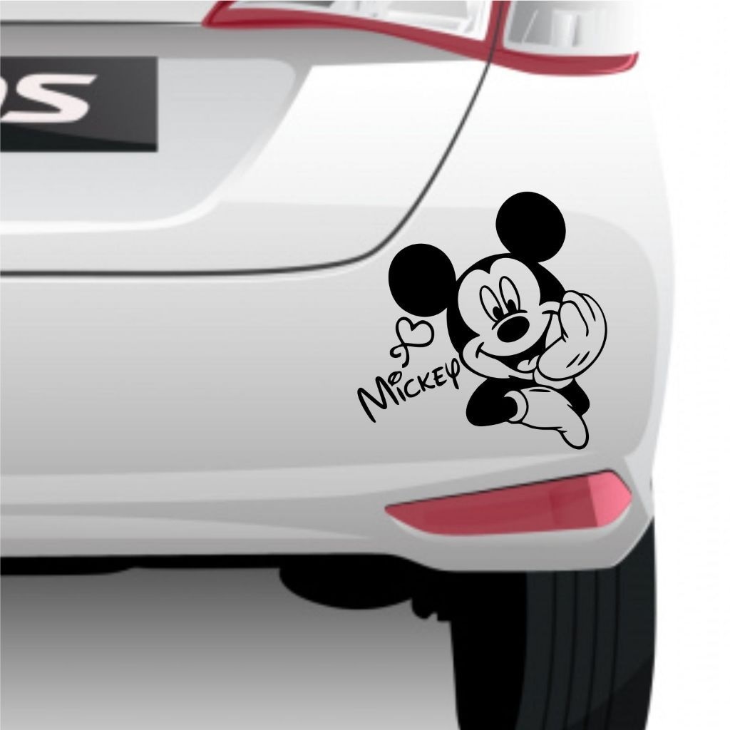 Jual BLIGHOO CUTTING STICKER MOBIL MICKEY MOUSE SMILE LOVE 15 CM STIKER ...