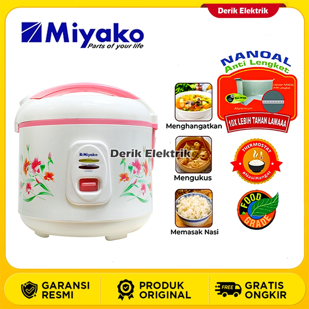 Jual MIYAKO MAGIC COM RICE COOKER MCM 507 3IN1 PENANAK NASI / MEJIKOM ...