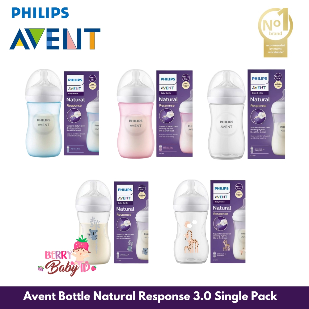 Jual Philips Avent Natural Response 3.0 Botol Susu Bayi Single Pack 125 ml 260 ml Berry Mart ...
