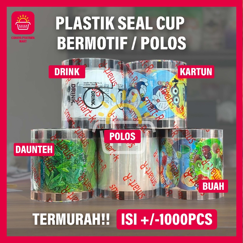 Jual SEAL CUP PLASTIK LID ISI 1000PCS cup sealer Press seal POLOS ...