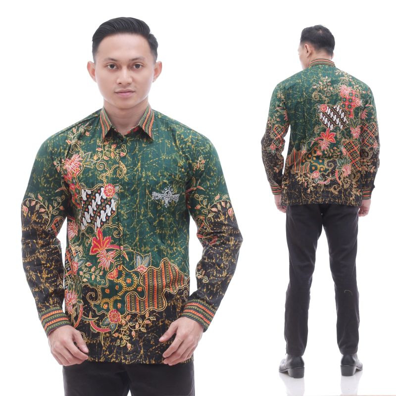 Jual Batik kemeja NU motif remekan ( bunga kenanga) | Shopee Indonesia