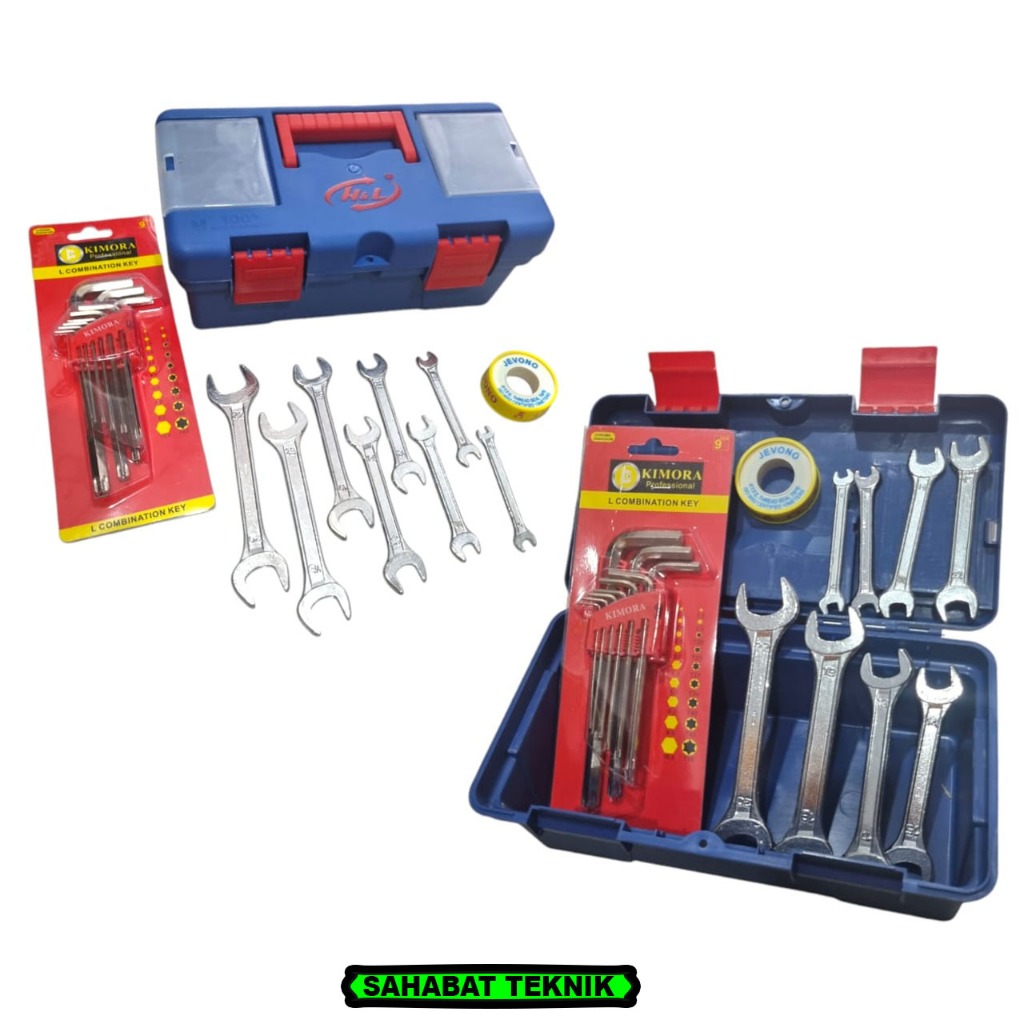 Jual PAKET Toolbox + Kunci L Bintang + Hex + Kunci Pas Set 6mm - 22mm ...