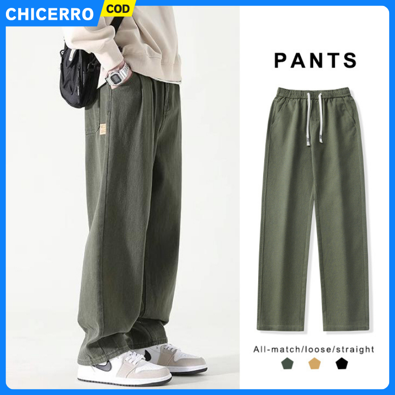 Jual Celana Cargo Panjang Pria Fashion Korean Style Longgar Cargo Pants Lurus Celana Outdoor ...