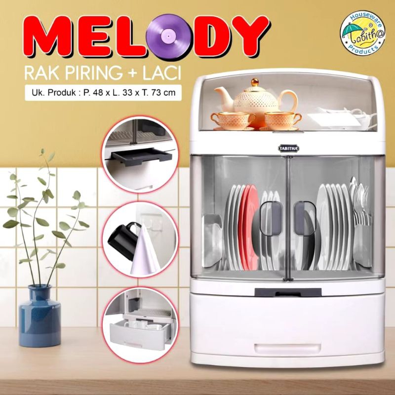 Jual LEMARI PIRING MELODY 2 / RAK PIRING + LACI | Shopee Indonesia