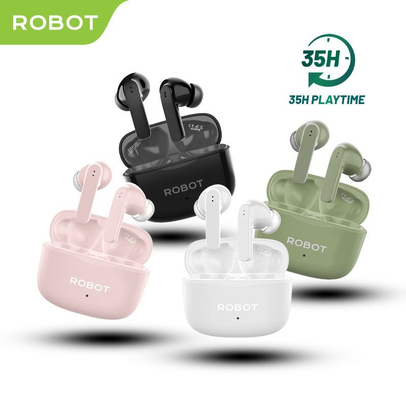 Jual ROBOT TWS Earphone Bluetooth | TWS Airbuds in-Ear 35 Jam Music ...