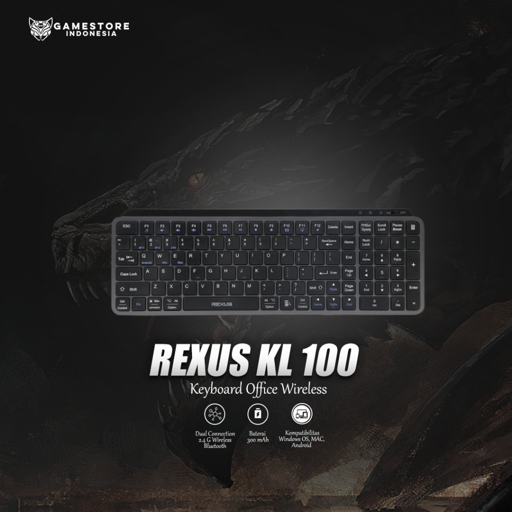 Jual Rexus Keyboard Bluetooth Wireless Office KL100 | Shopee Indonesia
