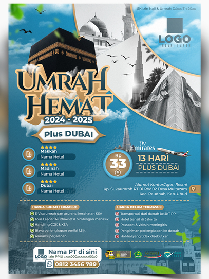 Jual TEMPLATE BROSUR UMROH BLUESGO | Shopee Indonesia