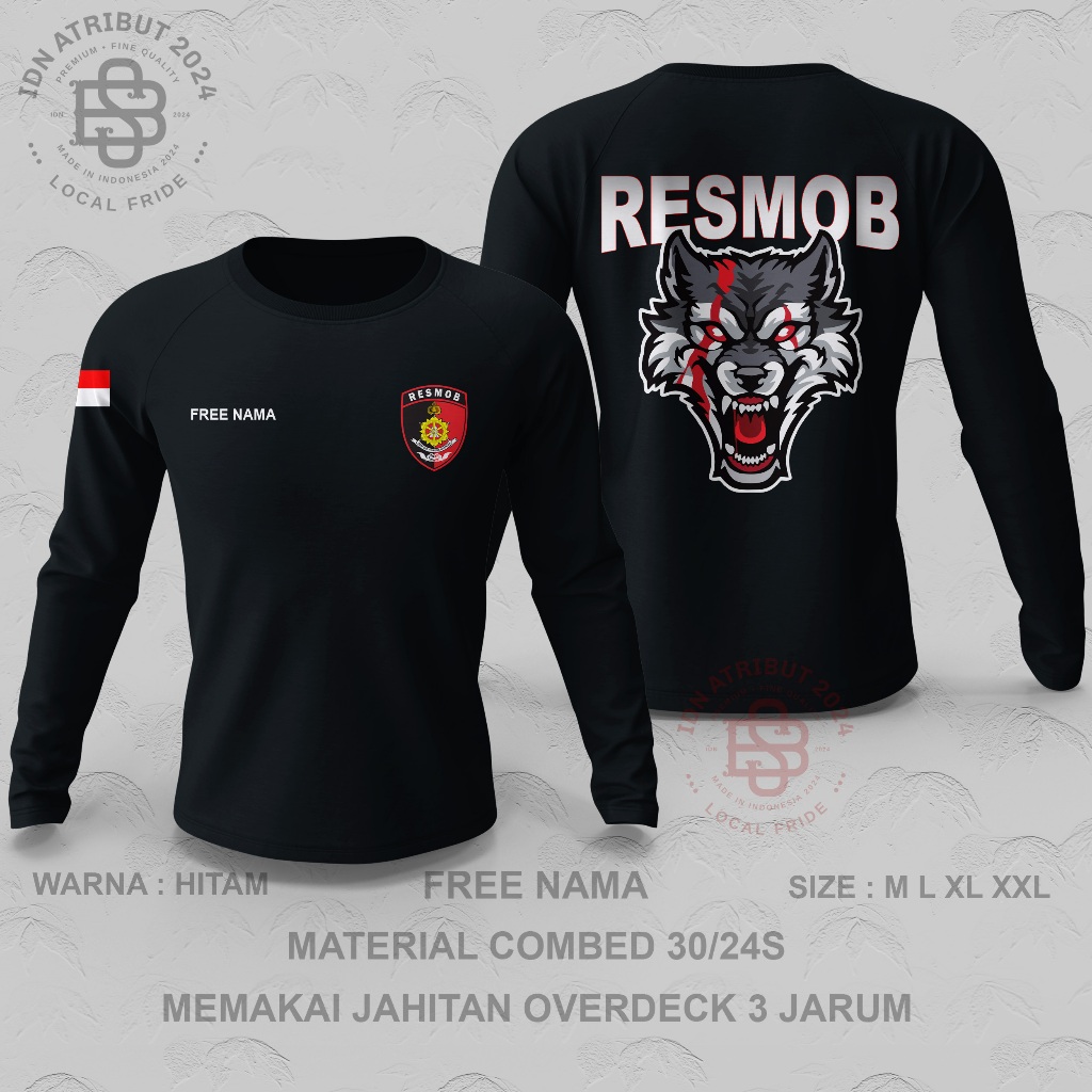 Jual Baju kaos polisi resmob wolves tangan panjang resmob bareskrim ...