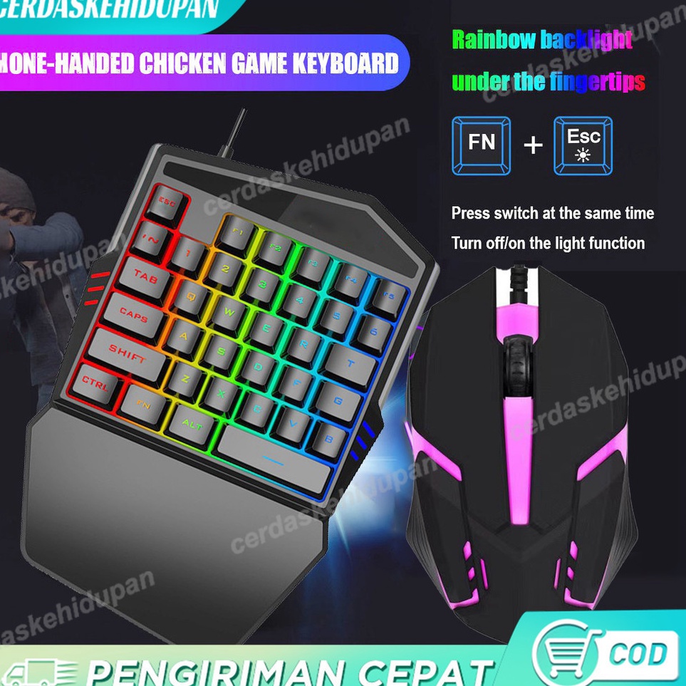 Jual Keyboard Hp Android Game Hp Single Hand Gaming RGB Keyboard Dan ...