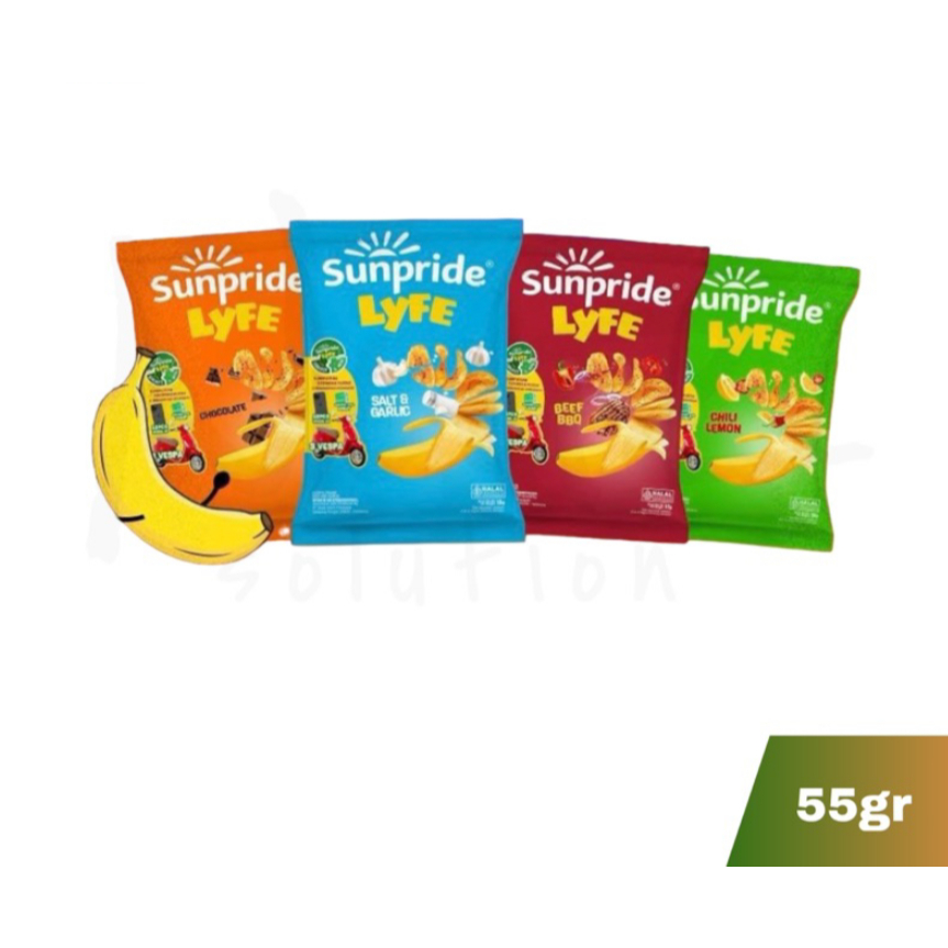 Jual Sunpride Lyfe Keripik Pisang Rasa Chocolate / Chilli Lemon / Salt ...