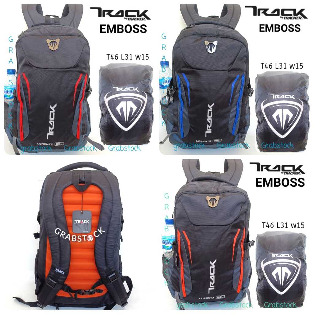 Jual NEW TRACKER Tas Ransel Laptop Plus Raincover Emboss Belakang Track ...