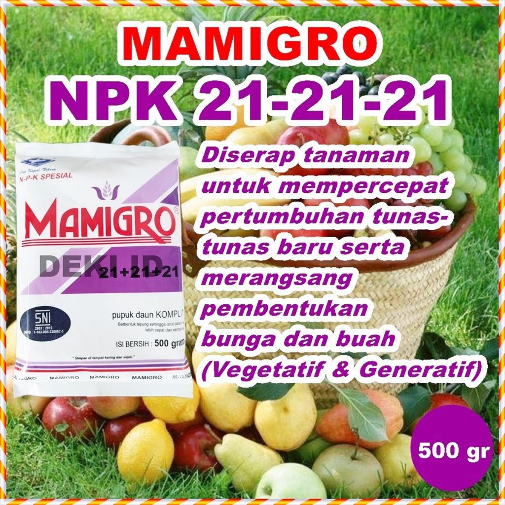 Jual Mamigro Ungu 500 gr Pupuk NPK 21-21-21 Nutrisi Pertumbuhan Tanaman ...