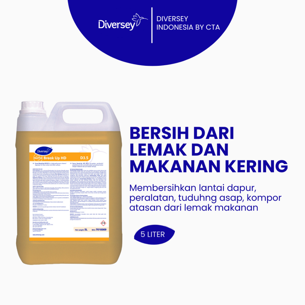Jual Diversey Suma Break Up D3.5 ( 5 Liter ) - Heavy Duty Degreaser | Shopee Indonesia