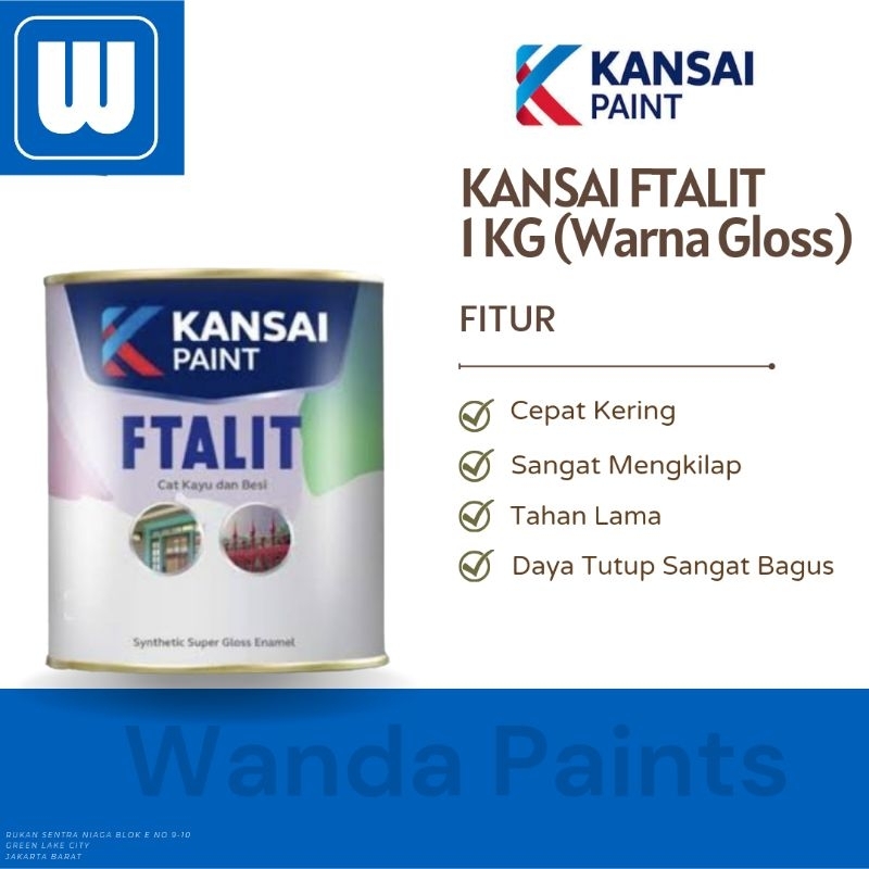 Jual CAT FTALIT 1 KG WARNA STANDARD (CAT MINYAK UNTUK KAYU DAN BESI ...