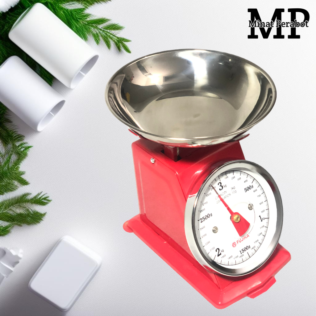 Jual TIMBANGAN BESI FUJIKA 3 KG / TIMBANGAN MERAH ANALOG BESI MANUAL ...