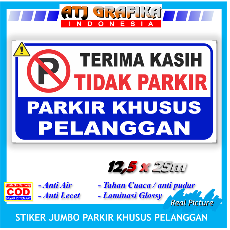 Jual Stiker Jumbo parkir khusus pelanggan dilarang parkir di area ...