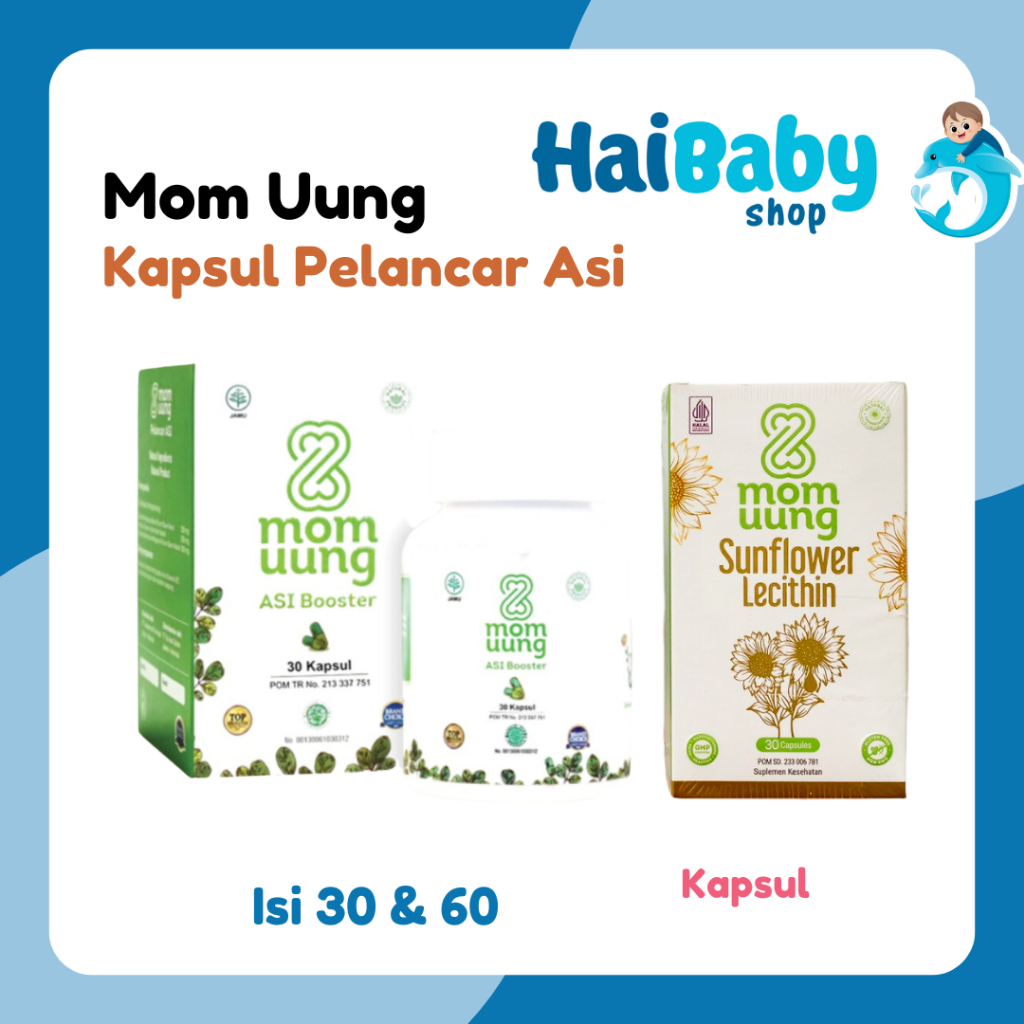 Jual Mom Uung Asi Booster - Lecithin - Isi 30/60 Kapsul Pelancar Asi ...