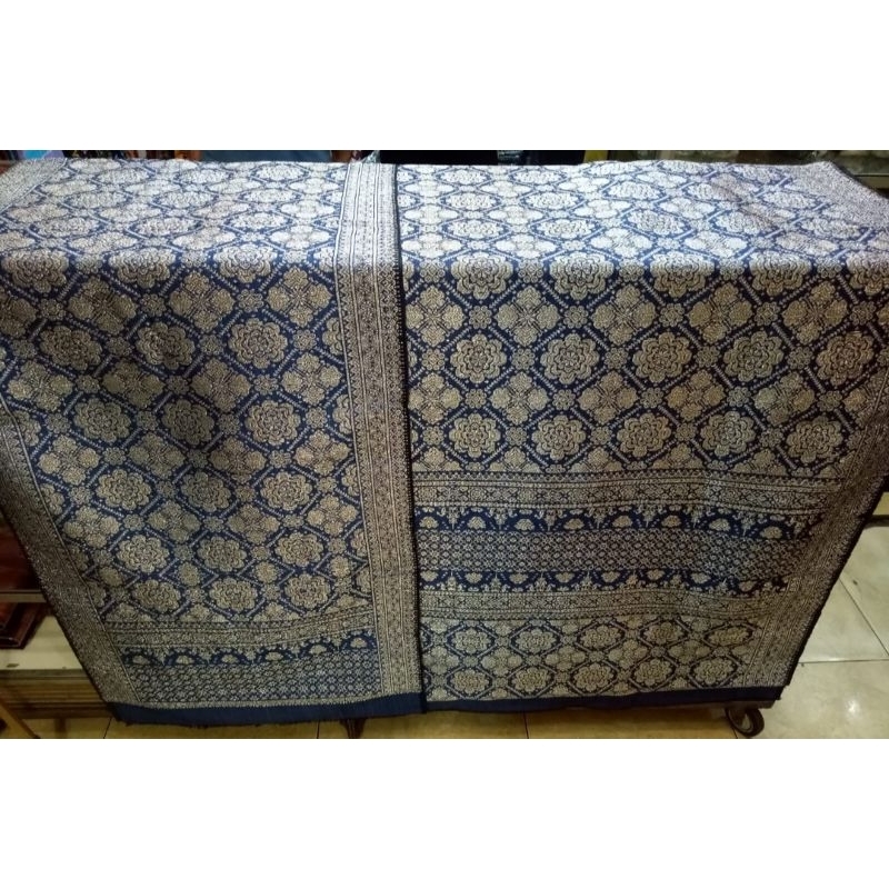 Jual HARGA PROMO songket tenun lepus biru gold/songket Palembang asli tenun tangan | Shopee ...