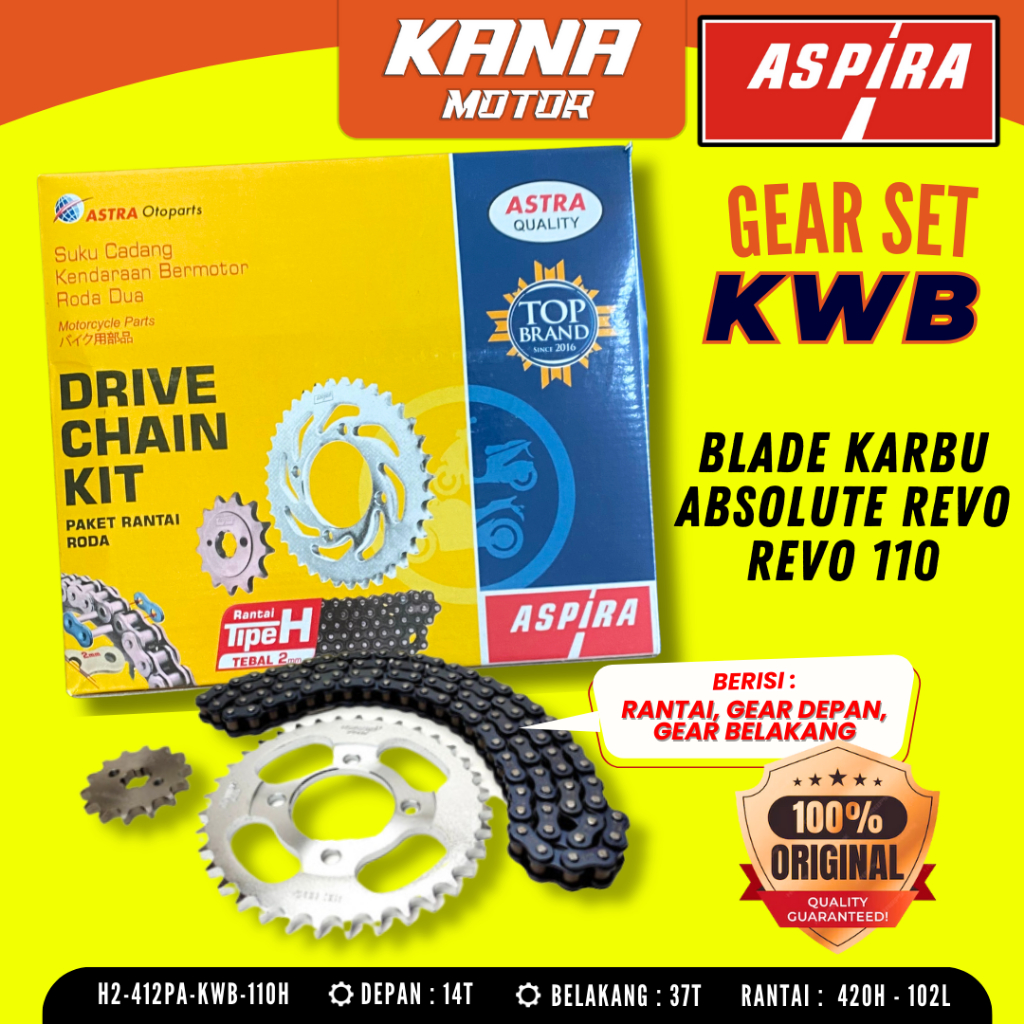 Jual GEAR GIR DEPAN BELAKANG RANTAI SET PAKET KWB BLADE KARBU FI ABSOLUTE REVO 110 FIT ASPIRA H2 ...