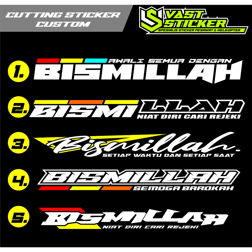 Jual CUSTOM STIKER BISMILLAH / STICKER TULISAN BISMILLAH STIKER KACA ...