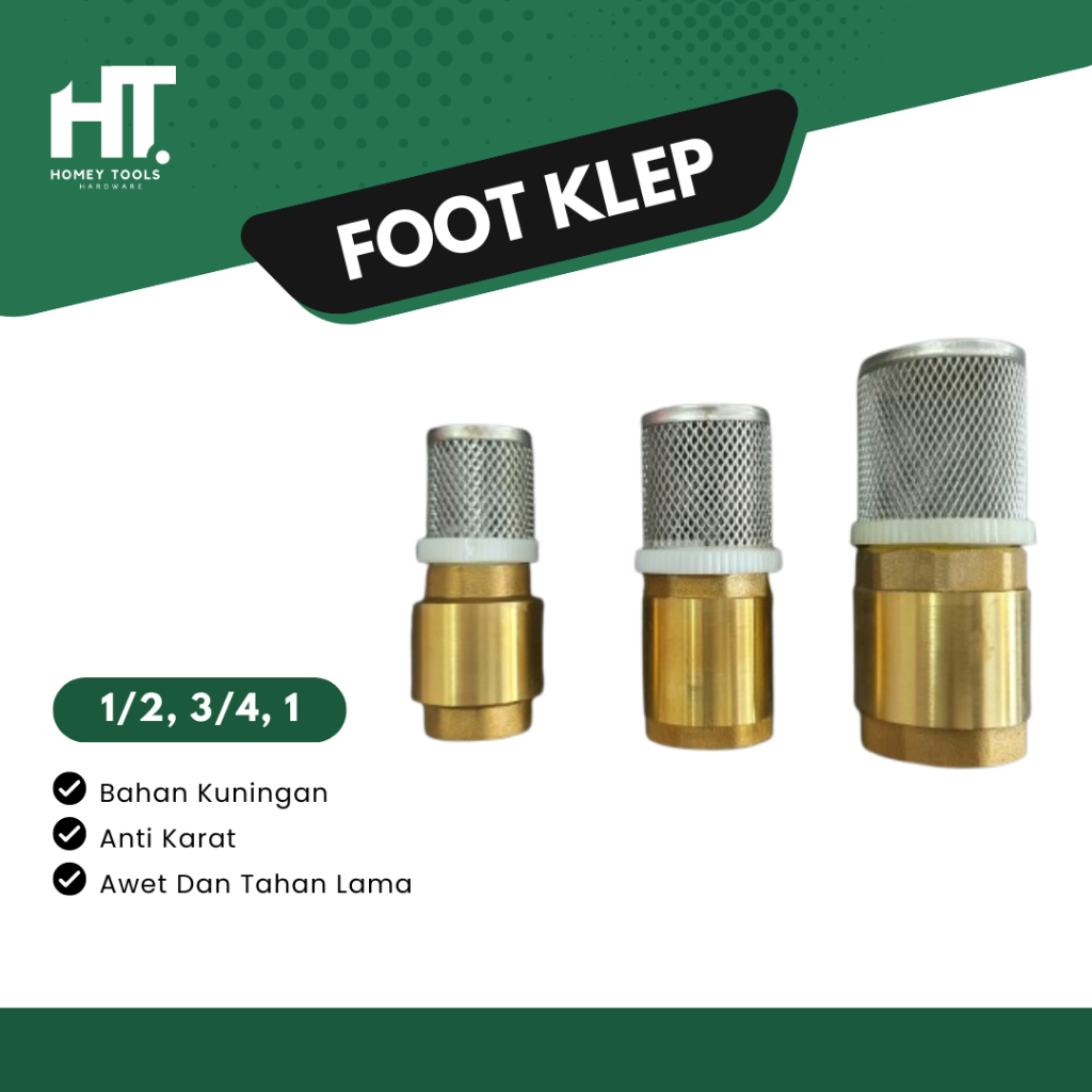 Jual Foot Klep Kuningan 1/2 inch 3/4 inch 1 inch / Foot Valve Tusen ...