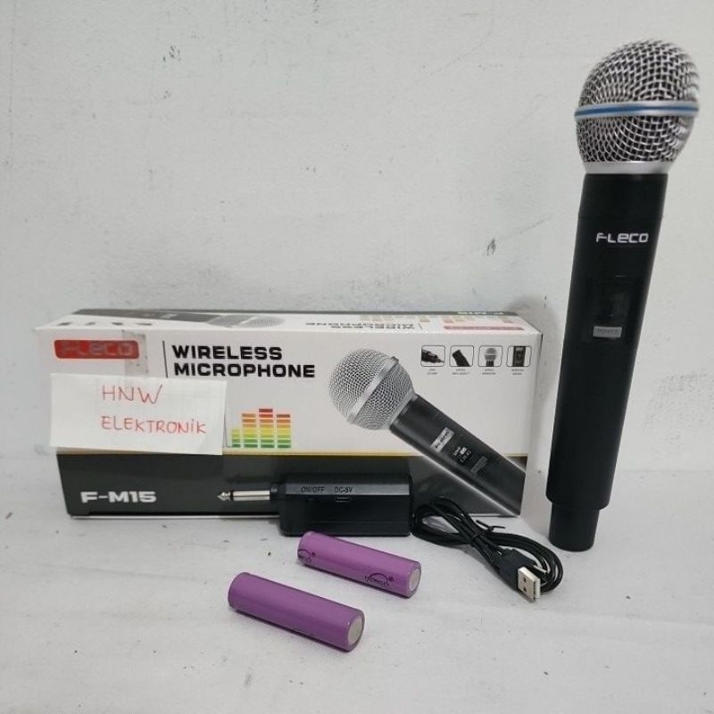 Jual mic wireless tanpa kabel microphone murah FLECO F M15 M 15 ...