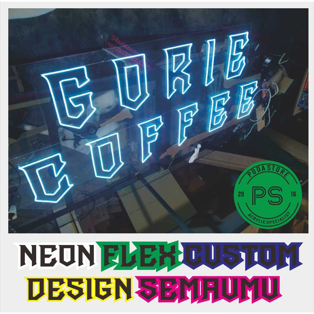 Jual Huruf neon flex custom logo tulisan | Shopee Indonesia