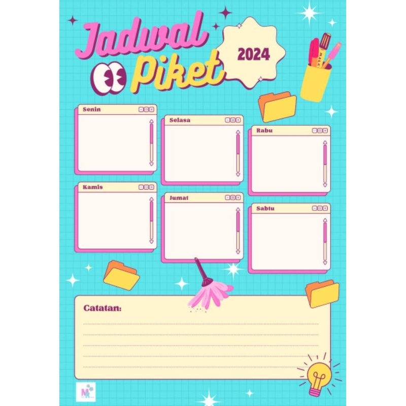 Jual Poster jadwal piket kelas Ukuran A3 Full Tebal 260gr | Shopee ...