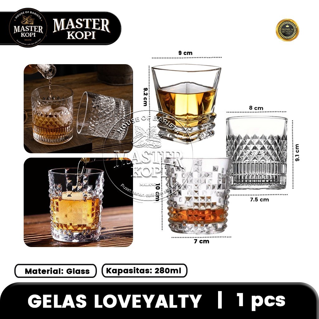 Jual Gelas Kaca Whiskiy 280ml Crystal Loveyalty Vintage Glass Gelas Minum Mewah | Shopee Indonesia