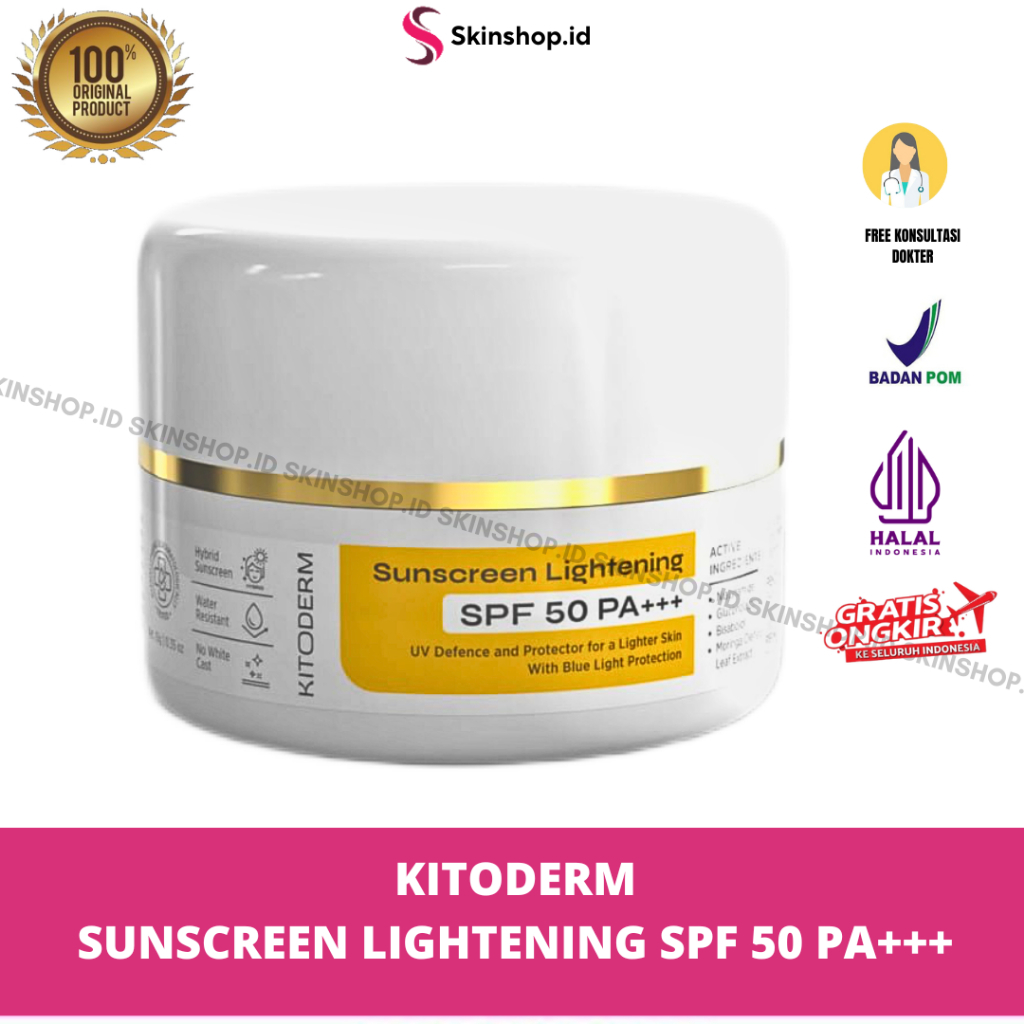 Jual Kitoderm Sunscreen Lightening SPF 50 PA+++ | Shopee Indonesia