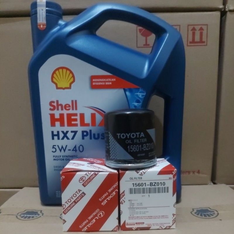Jual Paket Ganti Oli Shell HX7 SAE 5W-40 oli mobil engine Kemasan 4 ...