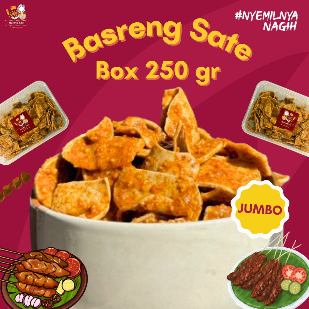 Jual BOX BASRENG SATE 250 GRAM NYEMILSAJI | Shopee Indonesia