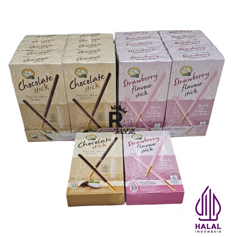 Jual DENEX CHOCOLATE STICK / STRAWBERRY FLAVOUR STICK BISCUITS ISI 10 ...