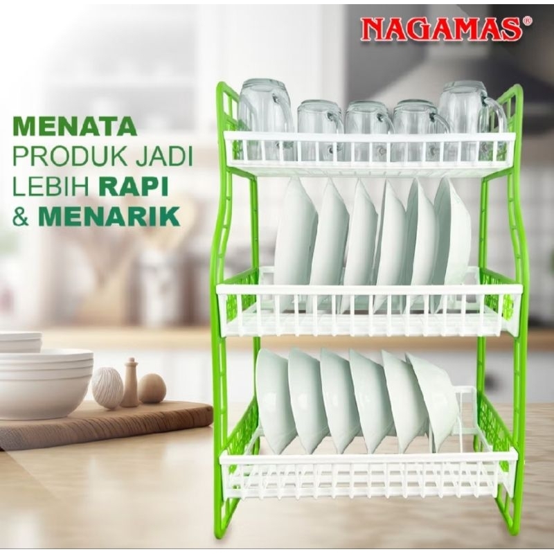 Jual Rak Piring Plastik Susun 2, Susun 3 Naga Mas | Shopee Indonesia