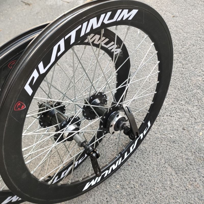 Jual WHEELSET RODA SEPEDA 20 INCH PLATINUM DOUBLE WALL 4 CM RODA 20 ...