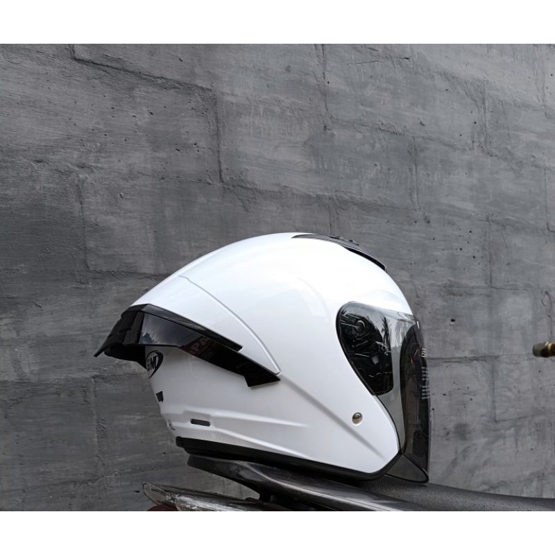Jual HELM GM G1 SOLID WHITE, SLOT INTERCOM, SINGLE VISOR SMOKE ...